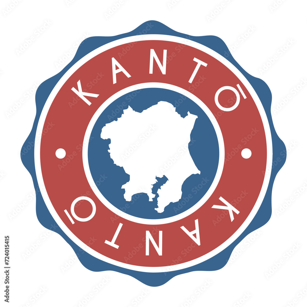 Kanto Region, Japan Badge Map Vector Seal Vector Sign. National Symbol ...
