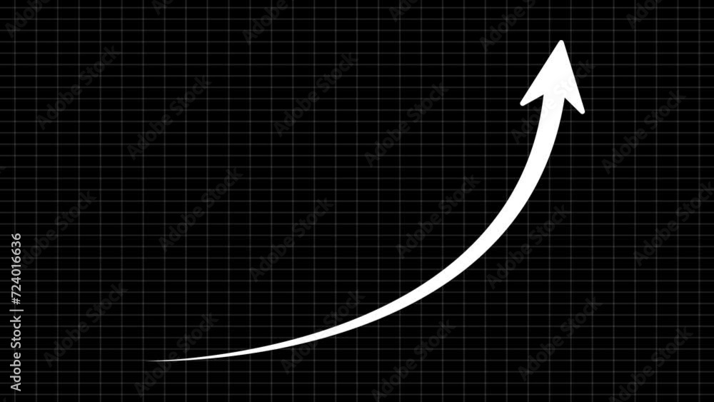 Creative Graph hand drawn arrow chart growing up. Exponential growth ...
