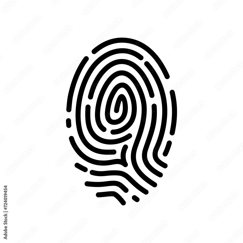 Fingerprint icon (dactylogram). Identification, police or forensics ...