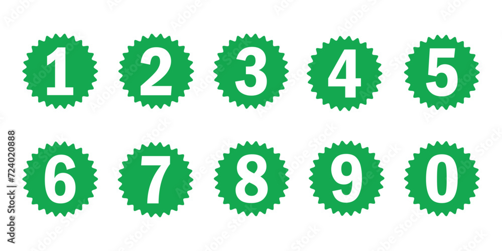 Simple numbers symbol set. Black isolated font in vector with ...