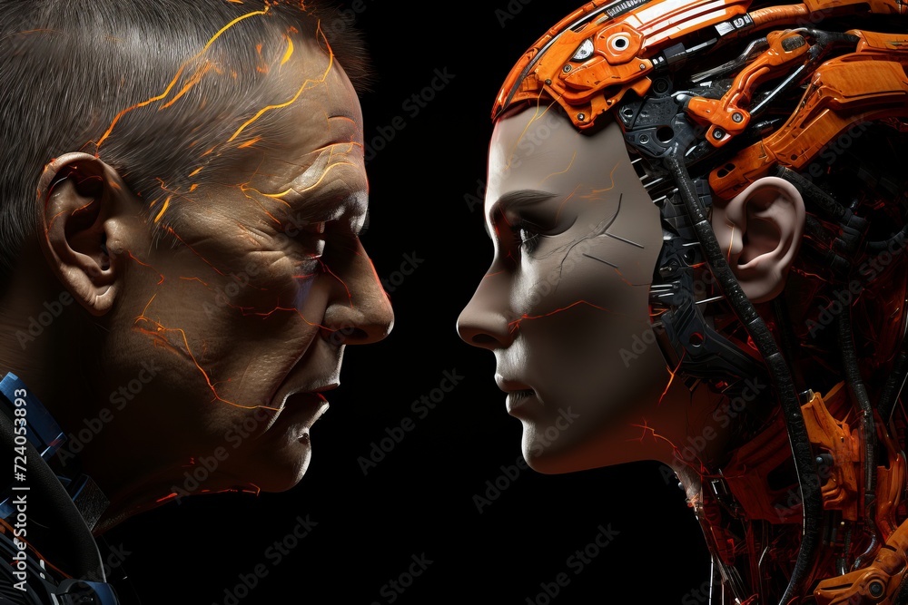 Human intelligence vs artificial intelligence.Machine vs human ...