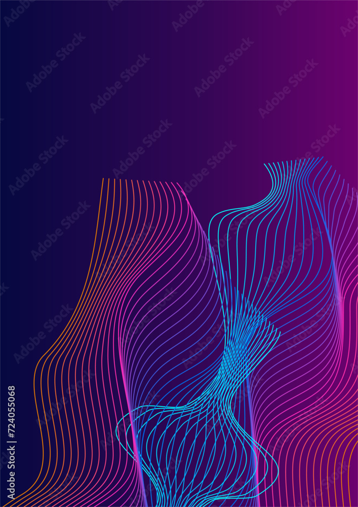Gradient Soundwave Background Violet Vector. Cycle Template. Bright ...