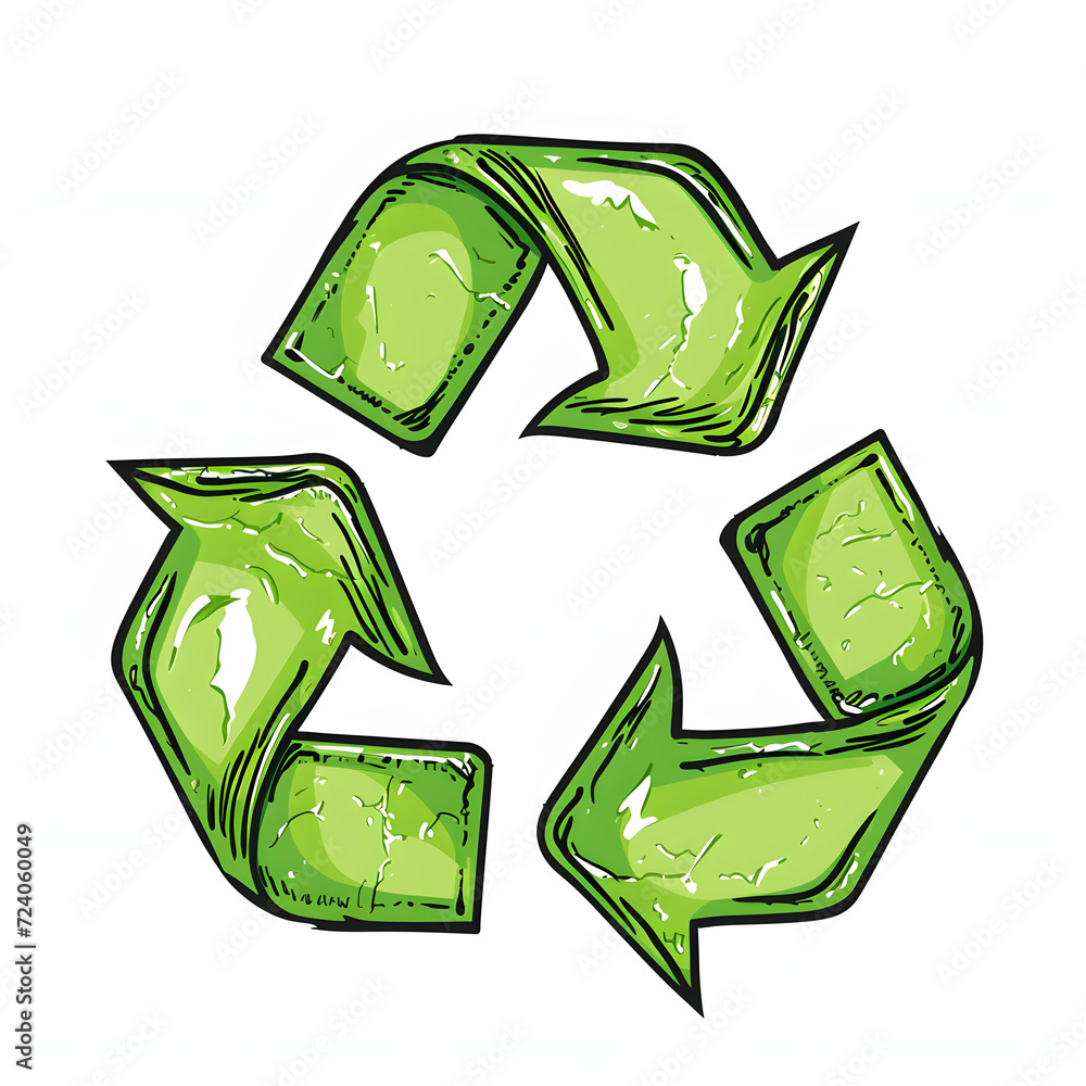 Recycling symbol (the chasing arrows) isolated on white background ...