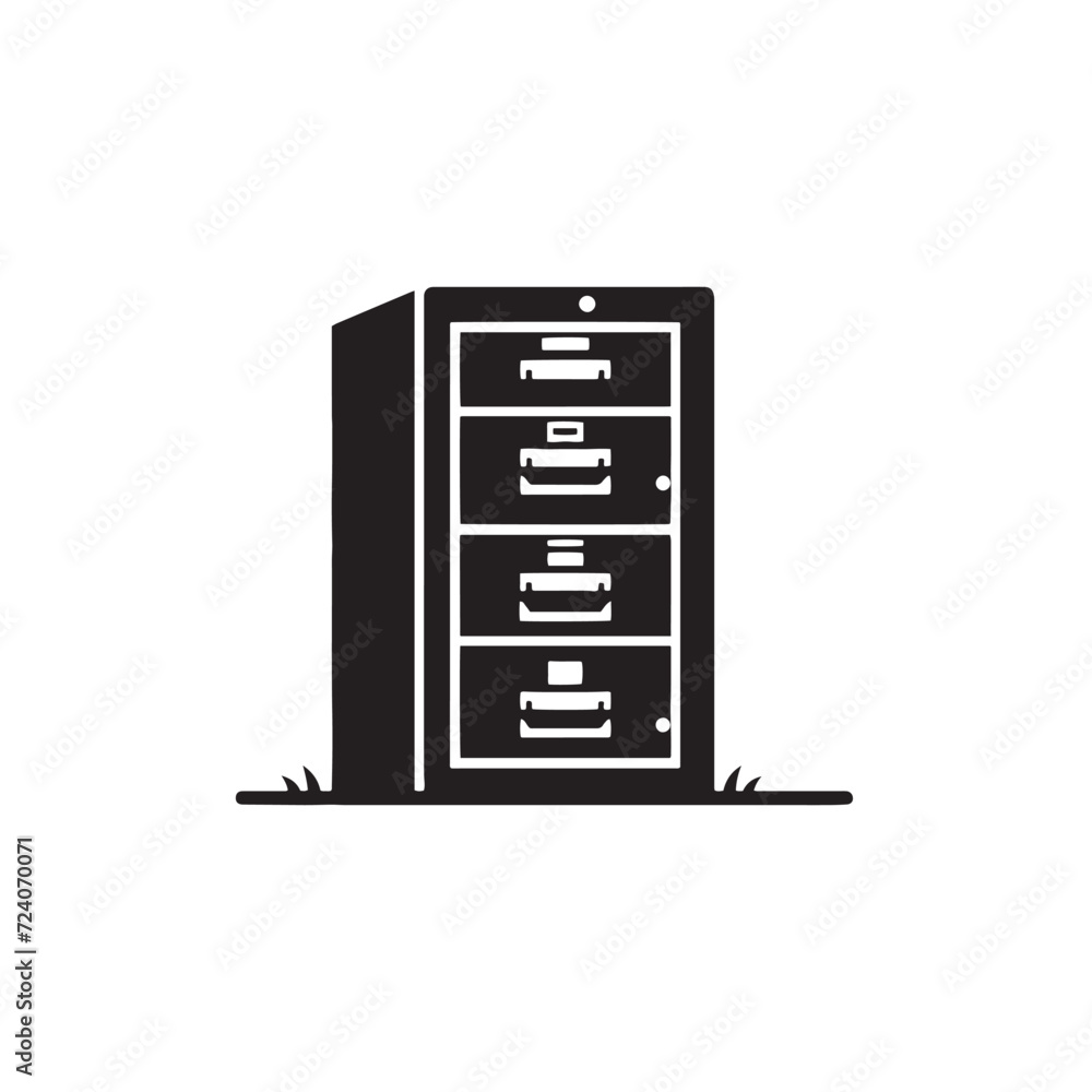 Corporate Order: Filing Cabinet Silhouette Set Depicting the Essential ...