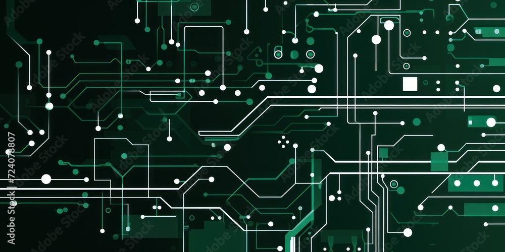 green and white simple wiring diagram, invert colors vector ...