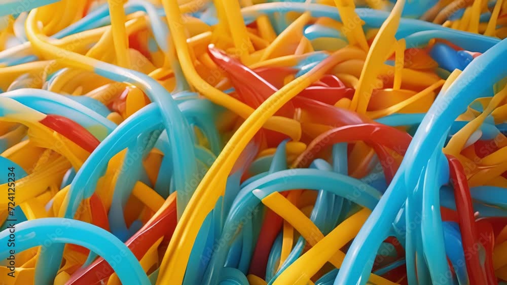 Cartoon animation A group of straws facing a tough obstacle course of ...