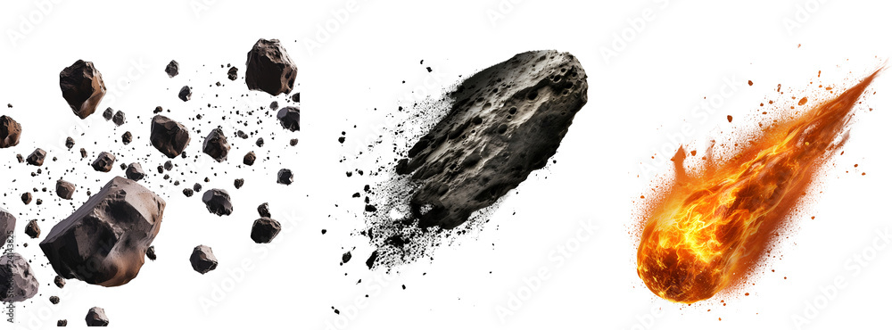 Fire Meteor in a Set of Meteor, Stone, Swarm of Asteroids, and Comet ...