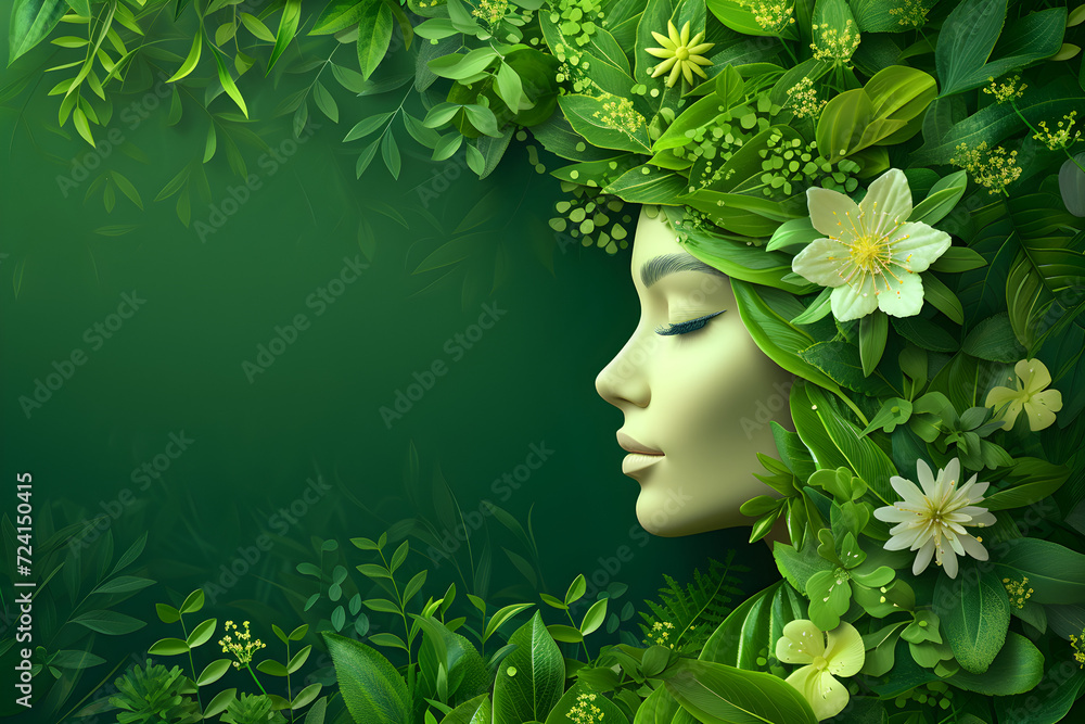 Mother Nature, represented as a stunning woman on a Mother Earth Day ...