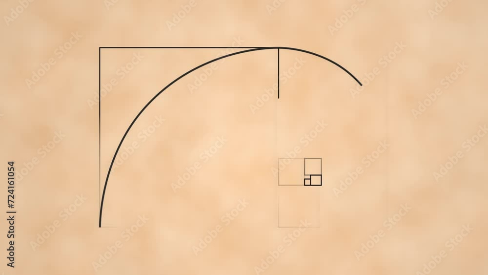 fibonacci spiral golden ratio 3d animation. Can be used to represent a ...