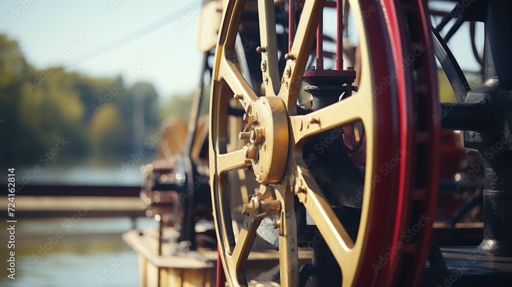 A detailed close-up shot of a train wheel. This image can be used to ...