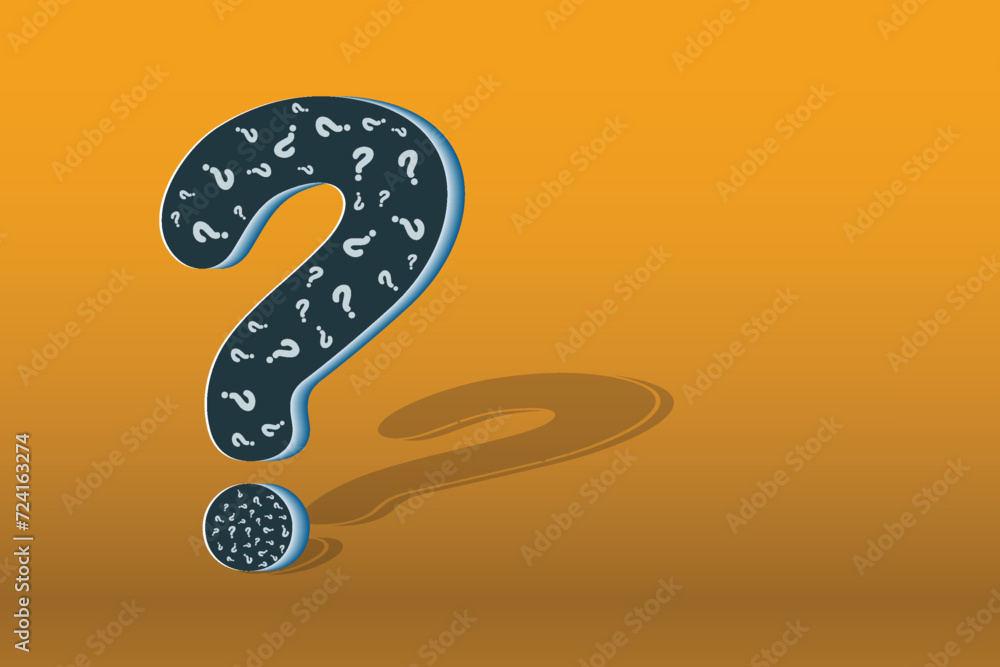 Vecteur Stock Gray question mark symbol Orange yellow background vector ...