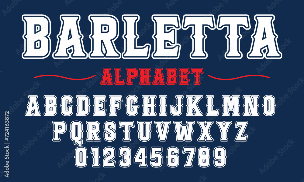 Editable typeface vector. Barletta sport font in american style for ...