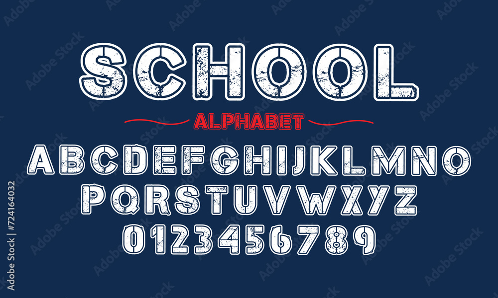Editable typeface vector. School sport font in american style for ...