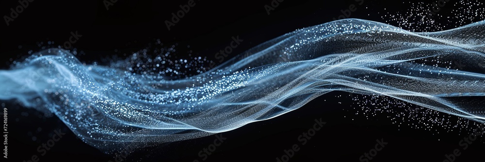 Fast flowing air jet shown as a technical diagram of fluid dynamics ...