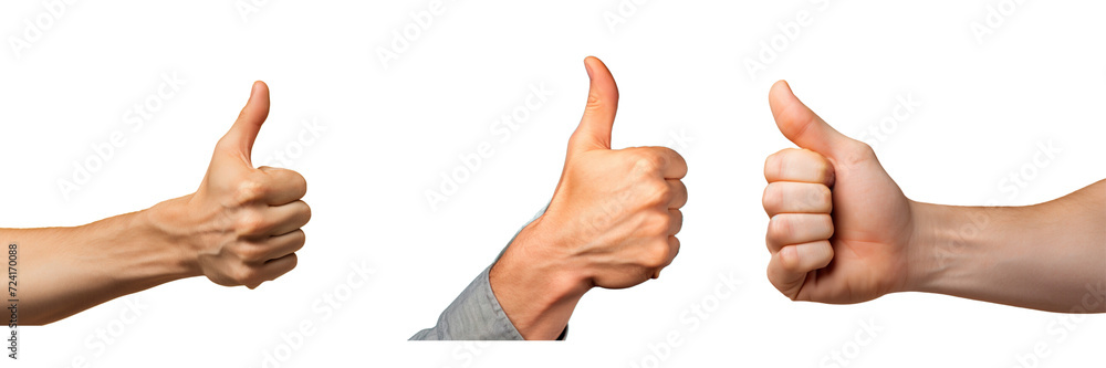 Set of thumbs up isolated on a transparent background Stock ...