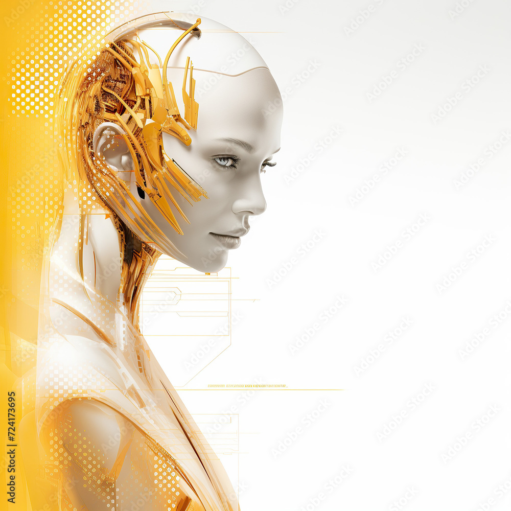 Robot - People. Futuristic female robot with artificial intelligence ...