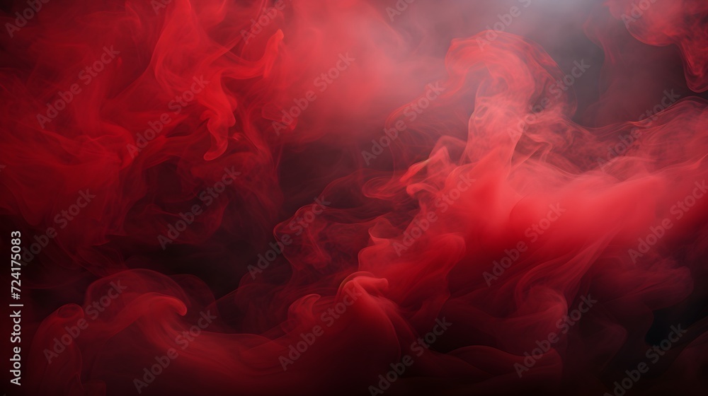 Abstract red smoke overlay, fog, cloudiness, mist, or smog moves on a ...