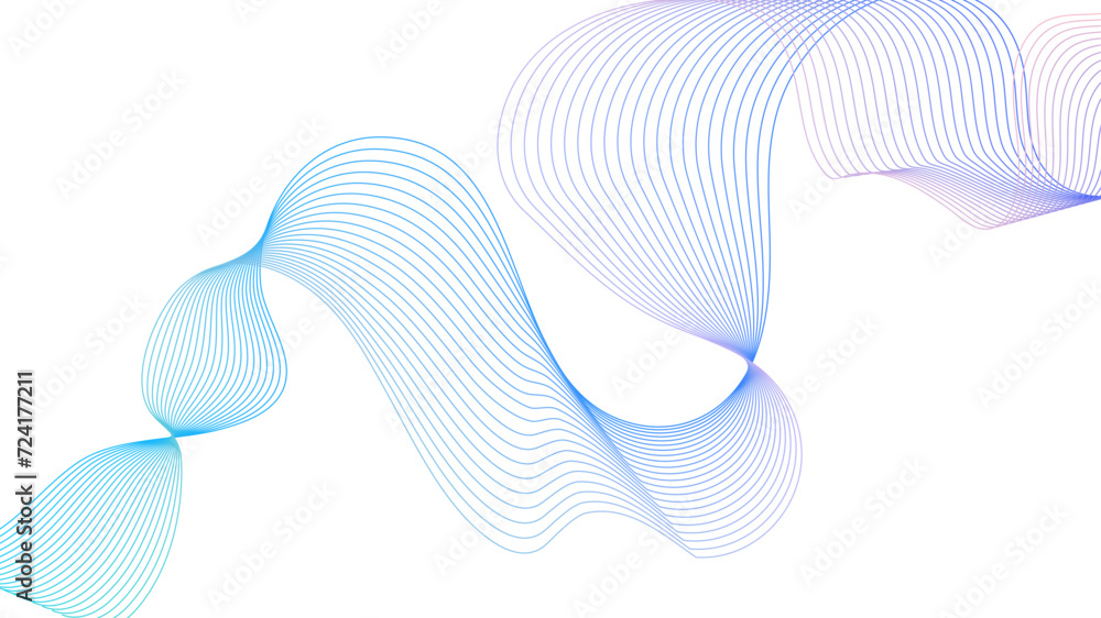 Abstract blue gradient wavy line blend vector for design element ...