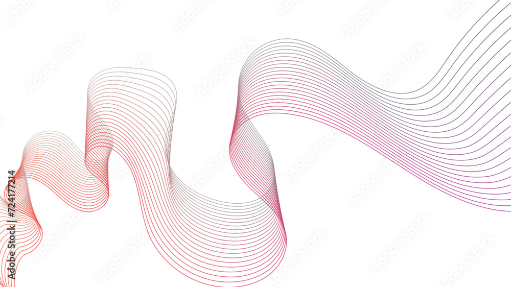 Abstract colorful gradient wavy flowing line blend vector isolated on a ...