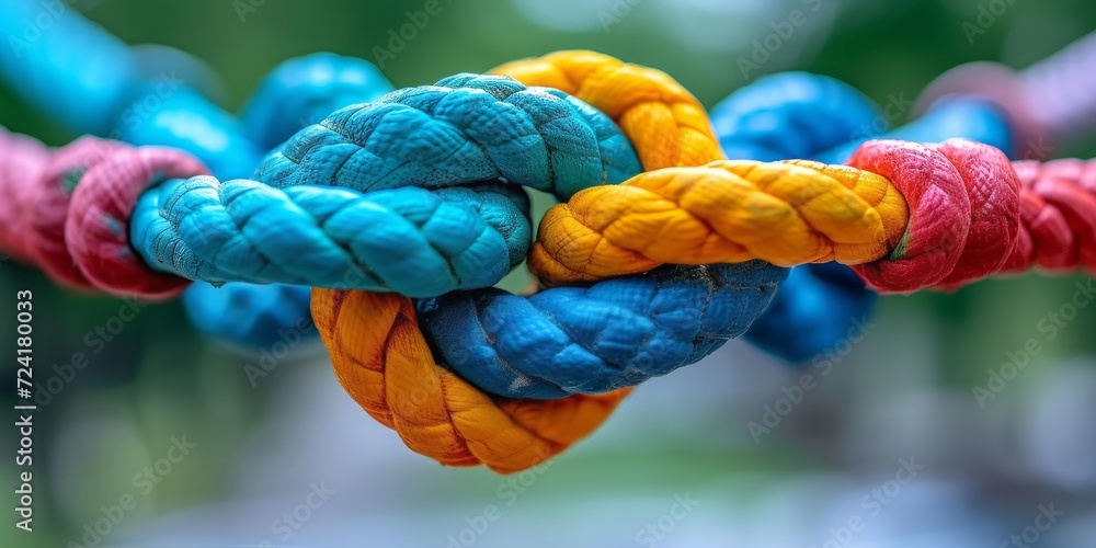Strength in Unity: A Navy Blue and Golden Yellow Rope Tied Together in ...
