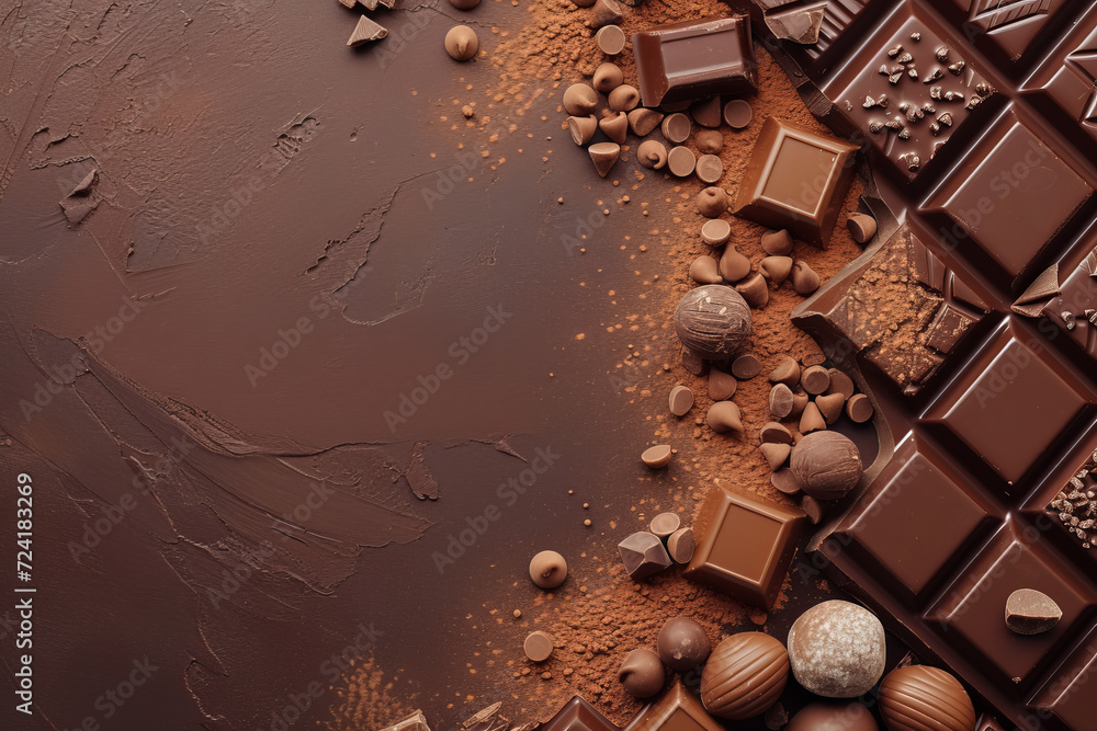 Chocolate background with copy space Stock Illustration | Adobe Stock