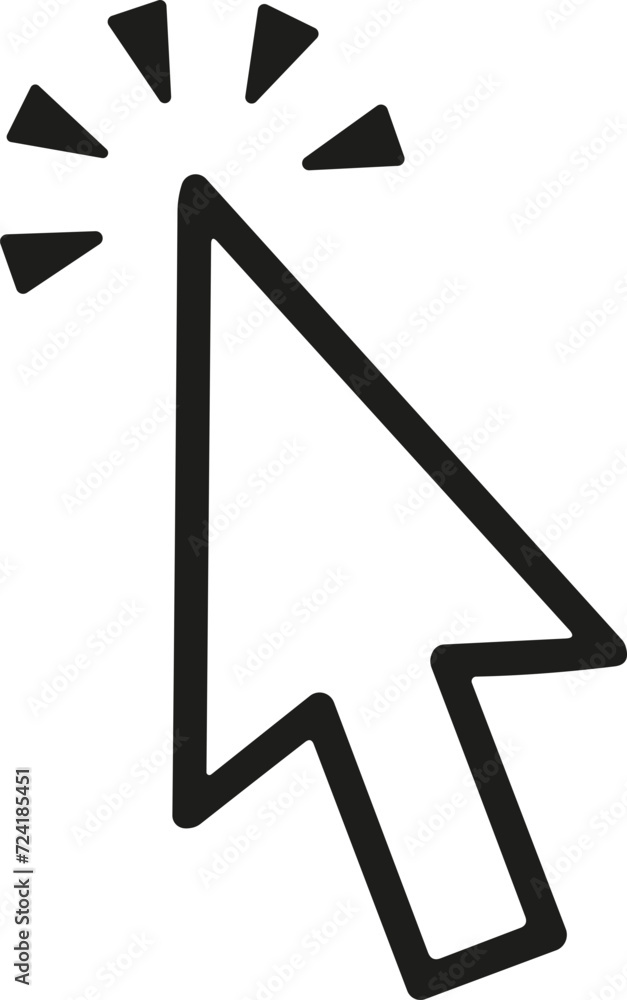 Computer line mouse click cursor arrow icon and loading icons. Cursor icon. Vector illustration ...