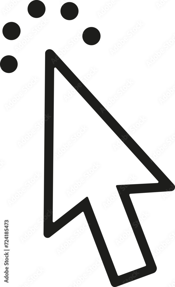 Vecteur Stock Computer line mouse click cursor arrow icon and loading icons. Cursor icon. Vector ...