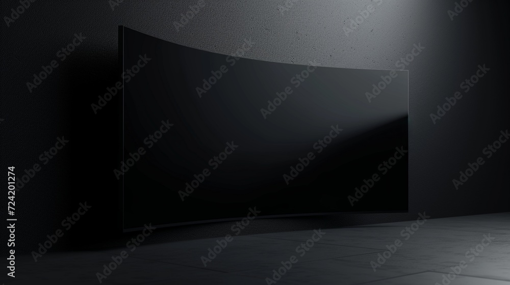 isolated flat or curved television tv set screen background in the ...