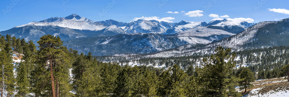 Rocky Mountain National Park - A panoramic view of snow-capped northern ...
