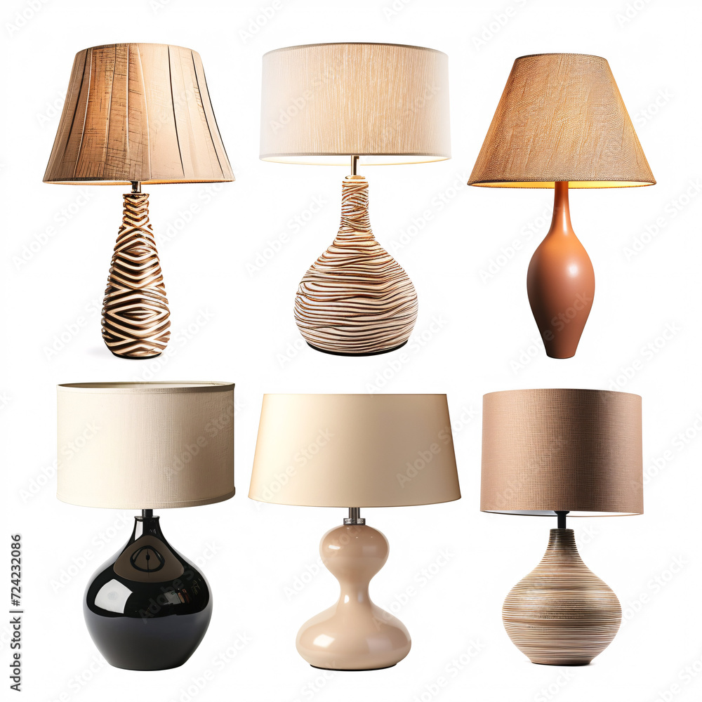 Designer Table Lamps: Modern Aesthetics Meets Function isolated on ...