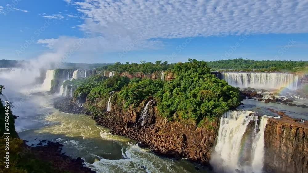 Iguazu Falls, the largest series of waterfalls of the world, located at ...