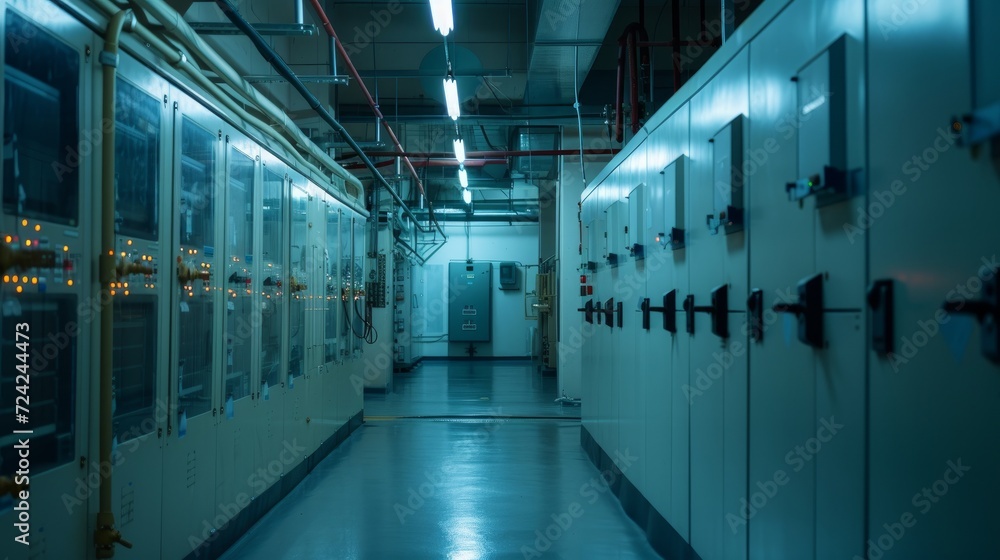Electrical substation room in petrochemical plant, Servers room in gas ...