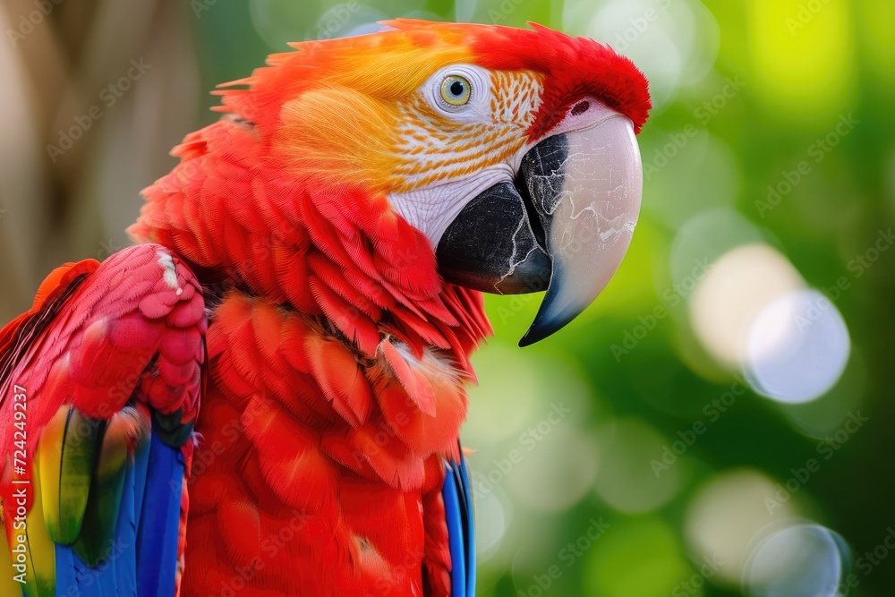 The Scarlet Macaw is a colorful parrot from rainforests in Central and ...
