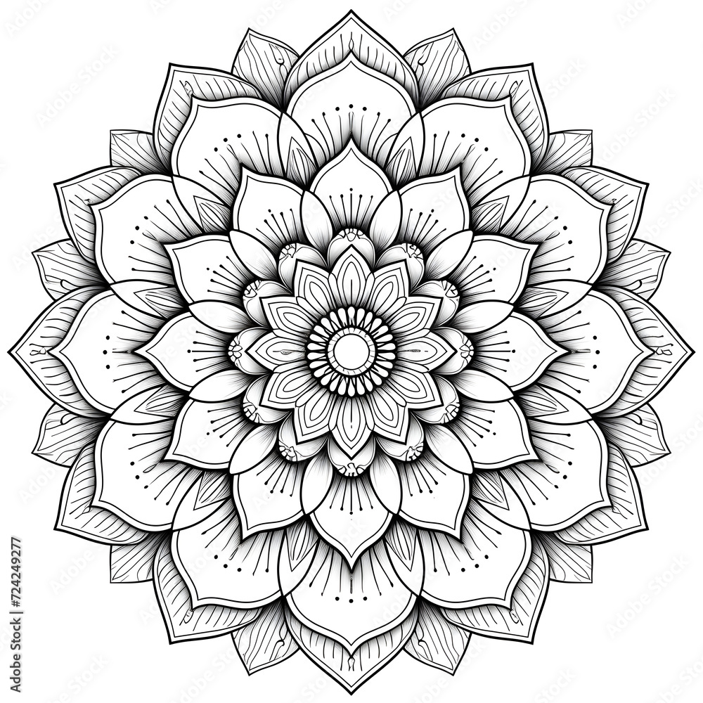Exquisite Floral Mandala Coloring Pages: Intricate and Relaxing Flower ...