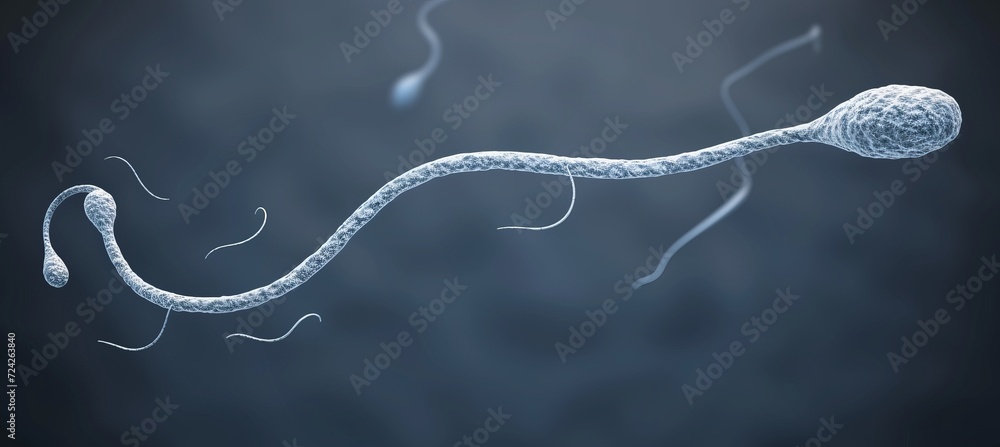 Close up view of human sperm cells under microscope, male reproductive ...
