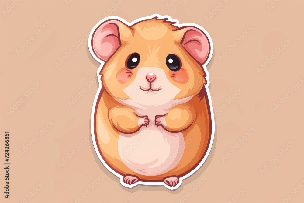 An adorable hamster comes to life in a whimsical cartoon illustration ...