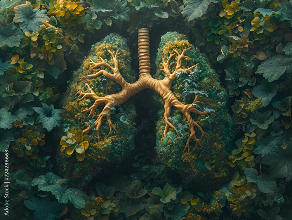 Lungs of nature, nestled in foliage, symbolizing Earth's breath for ...