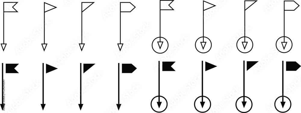 Set of Location pin icons. Map pin place marker. GPS location symbols ...