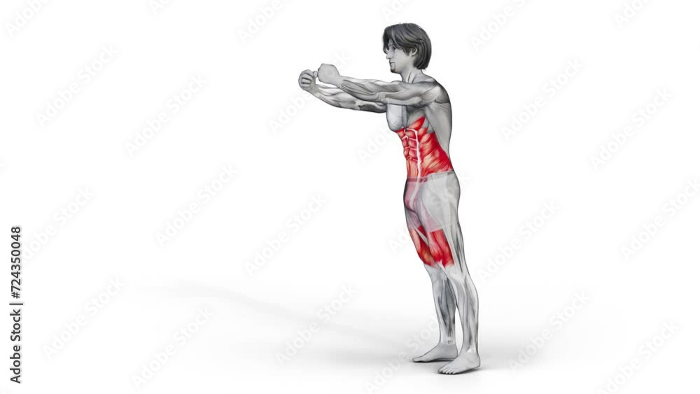 Vídeo do Stock: Celebratory Hip Thrust-3D (859)- Anatomy of fitness and ...