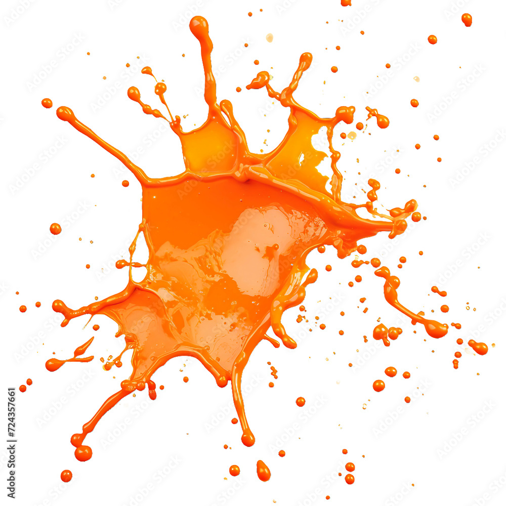 Orange color splatter, isolated PNG object Stock Photo | Adobe Stock