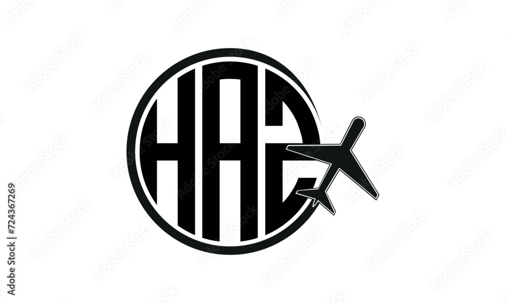 HAZ three initial letter circle tour & travel agency logo design vector ...