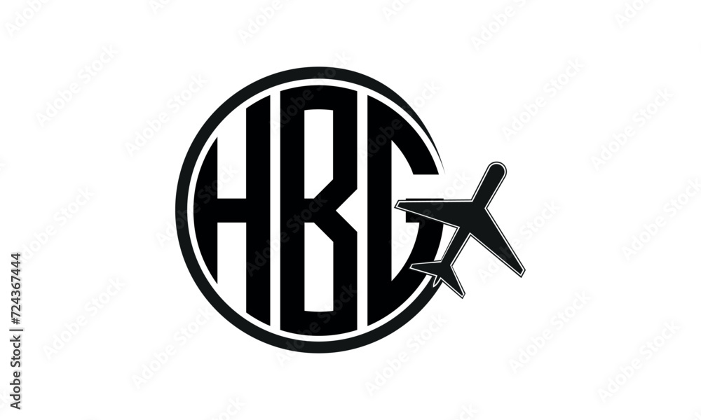 HBG three initial letter circle tour & travel agency logo design vector ...