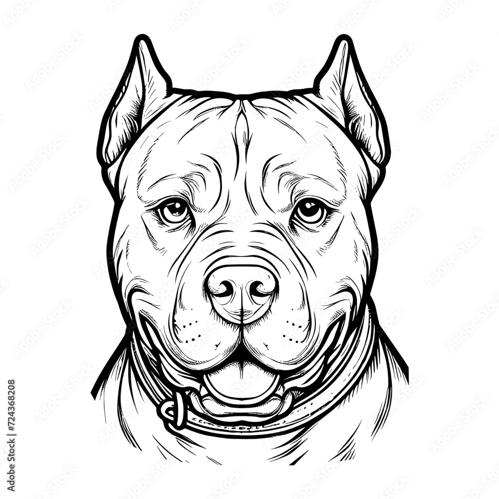 Pitbull, Dog, Pet, Pitbull Svg Outline, Pitbull Svg, Pitbull Svg Line ...
