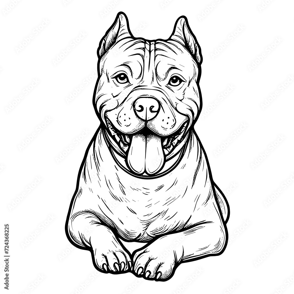Pitbull, Dog, Pet, Pitbull Svg Outline, Pitbull Svg, Pitbull Svg Line ...