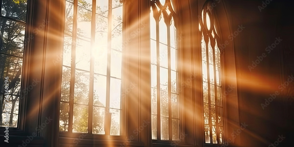 light in the window, light going through a church window, Stock ...