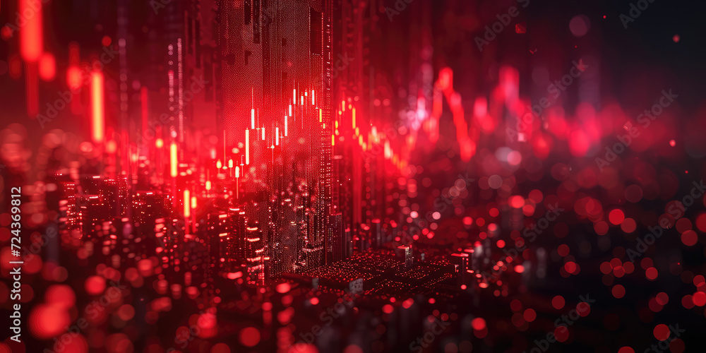 Red stock market graph dropping down dramatically Global Stock market ...