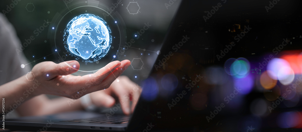 Ai Digital transformation concept.IoT, internet of things ...