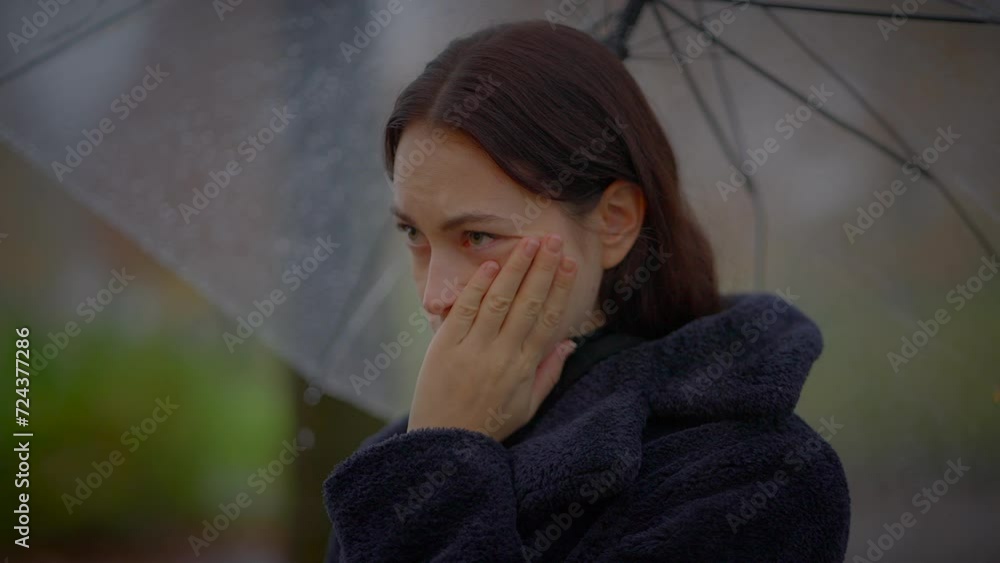 Thoughtful Young Woman Thinking About Sad Life Having Negative Thoughts ...