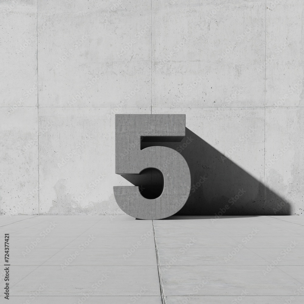 Number Five 5 5th Fifth Floor Font Character Sign Stock Illustration ...