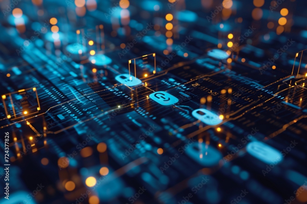 Advanced 2FA secure login interface with cybersecurity symbols ...